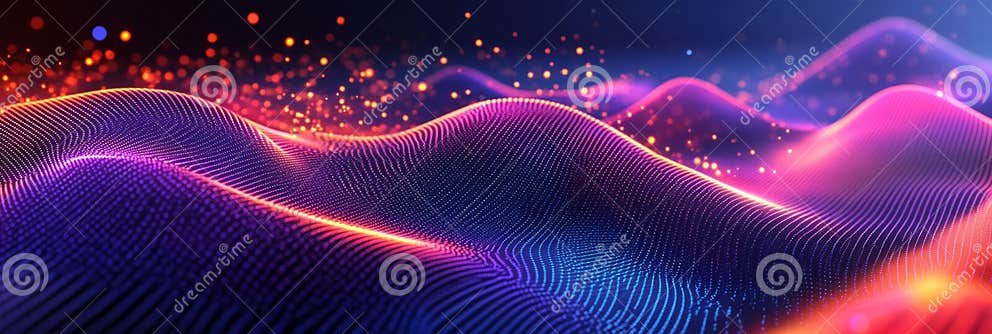 Abstract Wave Pattern with Colorful Lights and Sparkles Creating a Vibrant Visual Effect Stock ...