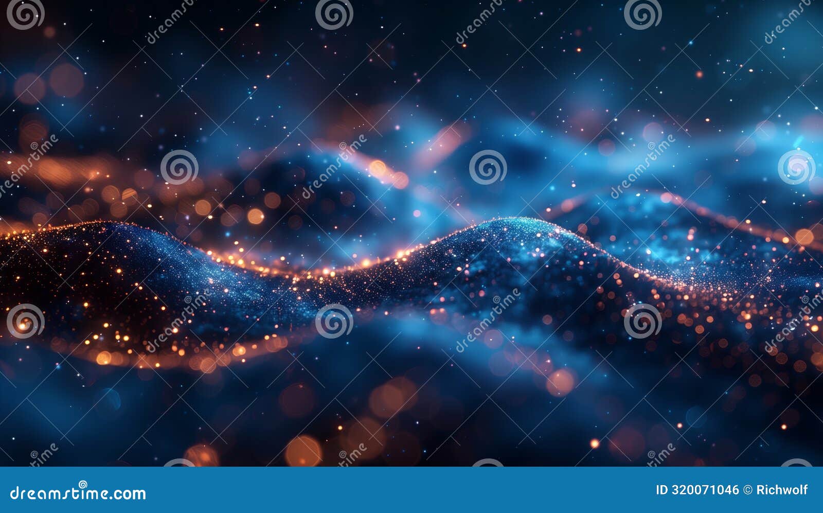 Abstract Wave Pattern with Glowing Particles, Creating Futuristic ...
