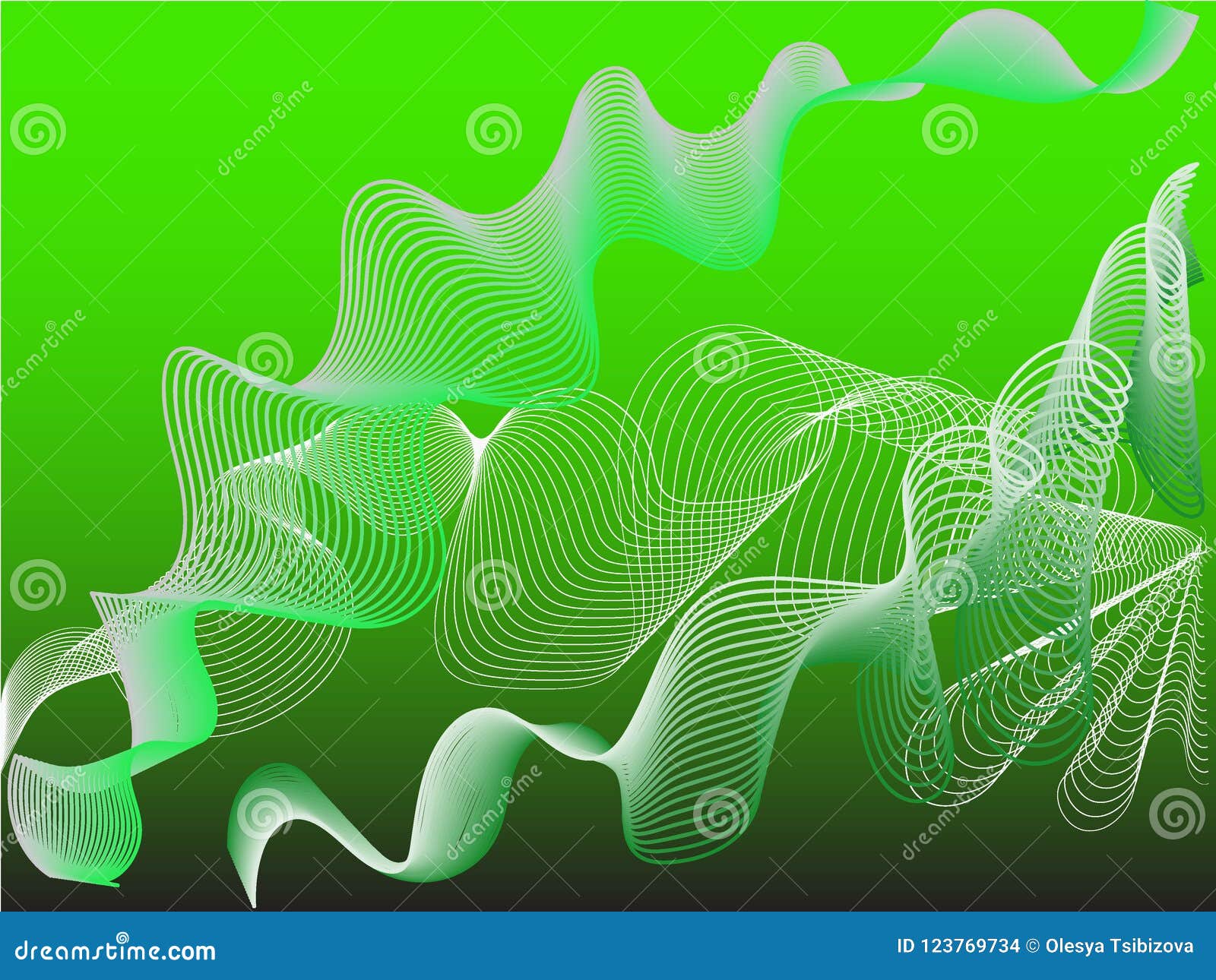 Abstract Wave Pattern on a Green Background. Stock Vector ...