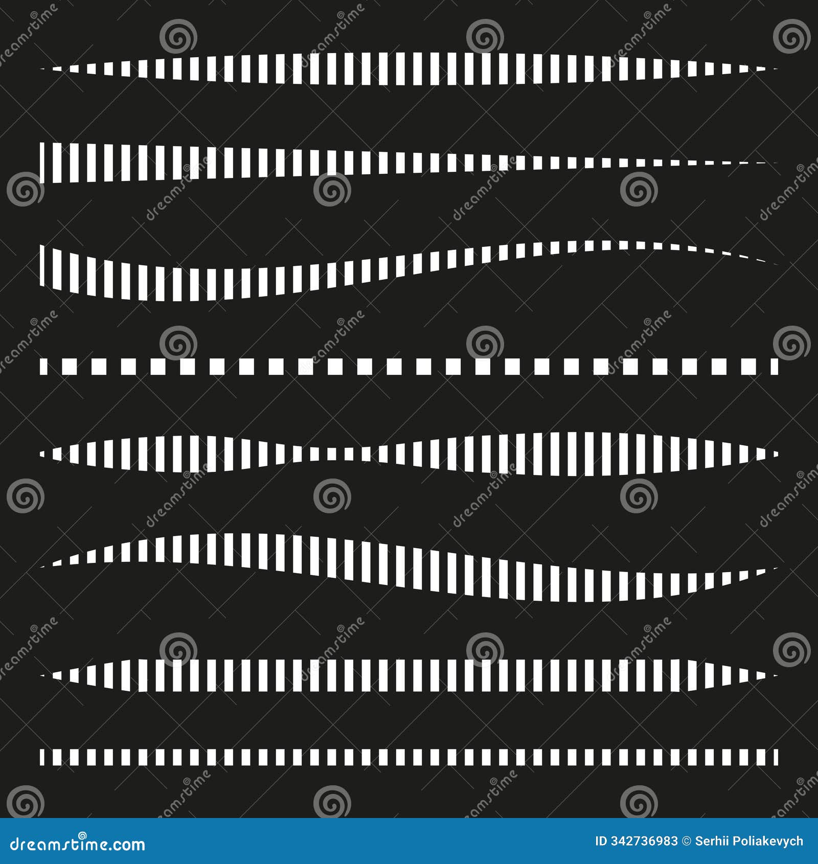 Abstract Wave Pattern. Monochrome Line Distortion. Optical Illusion Art ...