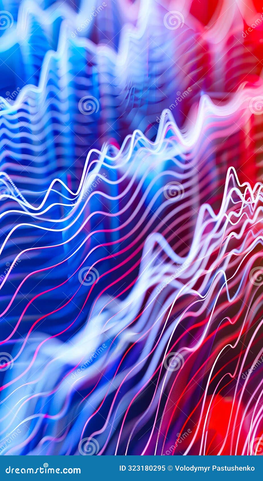 Abstract Wave Pattern in Red, Blue and White Stock Image - Image of ...