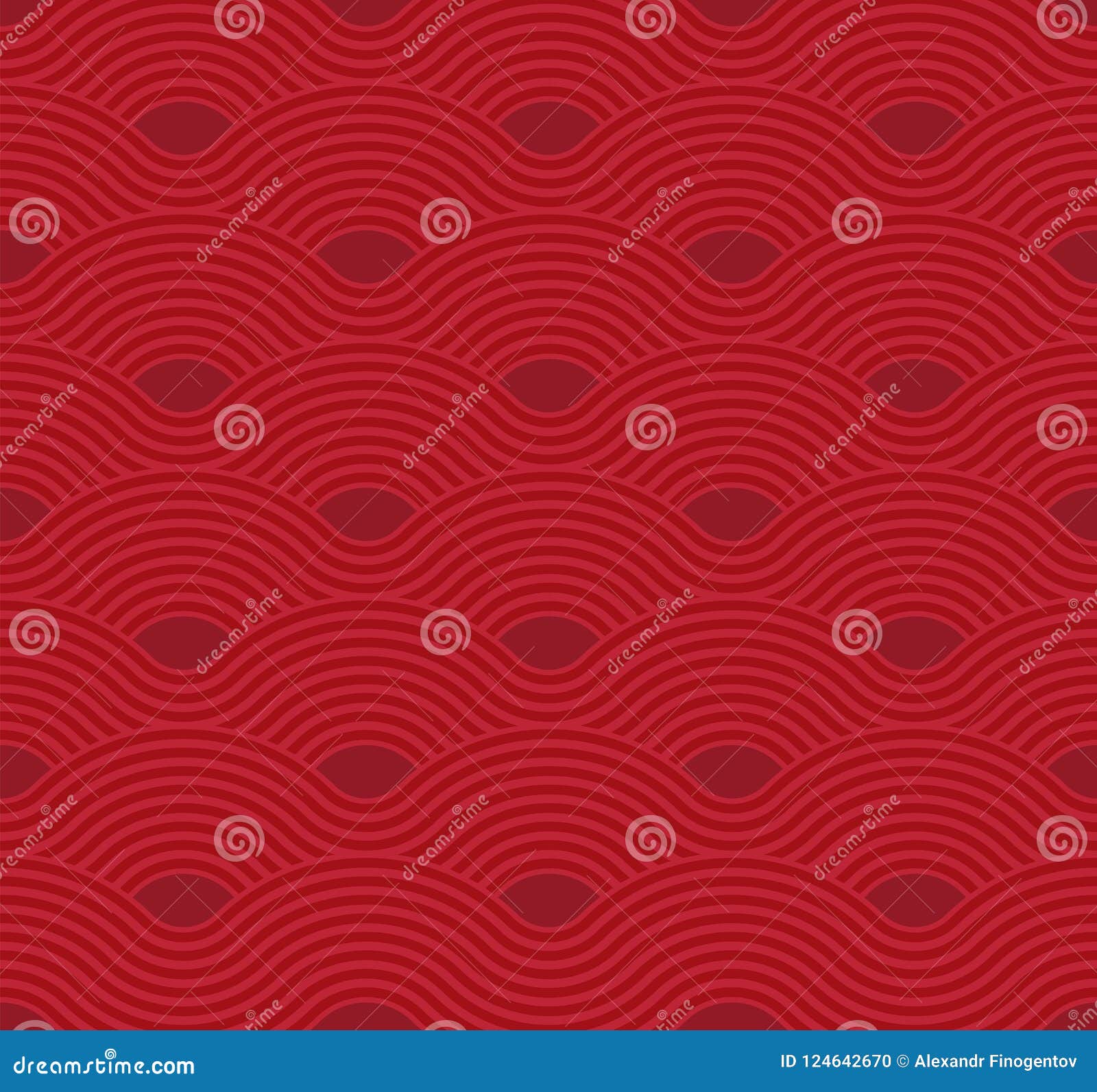 Abstract Wave Pattern. Red Ripple Background. Flat Geometric Design ...