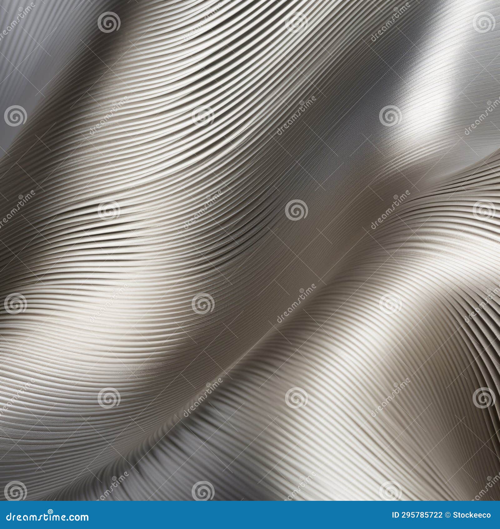 Abstract Wave Pattern in Silver: Hyperrealistic Composition with ...