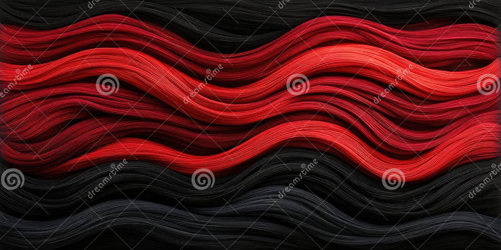 Abstract Wave Patterns in Red and Black: Dynamic Lines and Modern Color ...