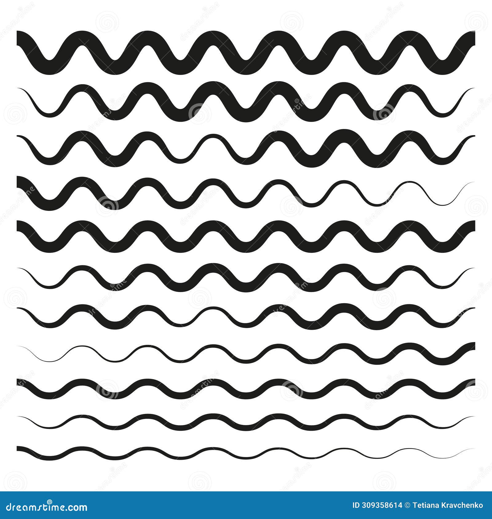 Abstract Wave Patterns. Rhythmic Flow Design. Seamless, Fluid. Vector ...