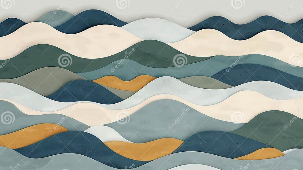 Abstract Wave Patterns in Soothing Colors Create a Serene Visual Effect ...