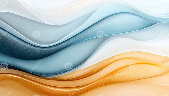 Abstract Wave Patterns in Soothing Tones of Blue White and Orange ...