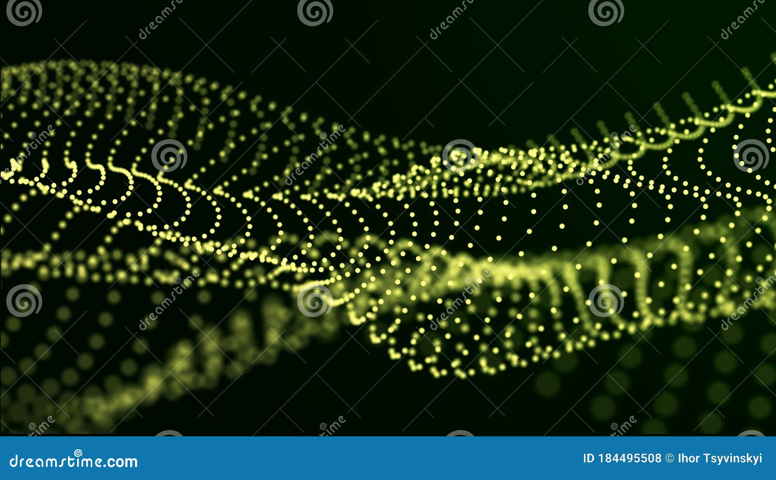 Abstract Wave with Points. Big Data. Dynamic Wave Background. 3d ...