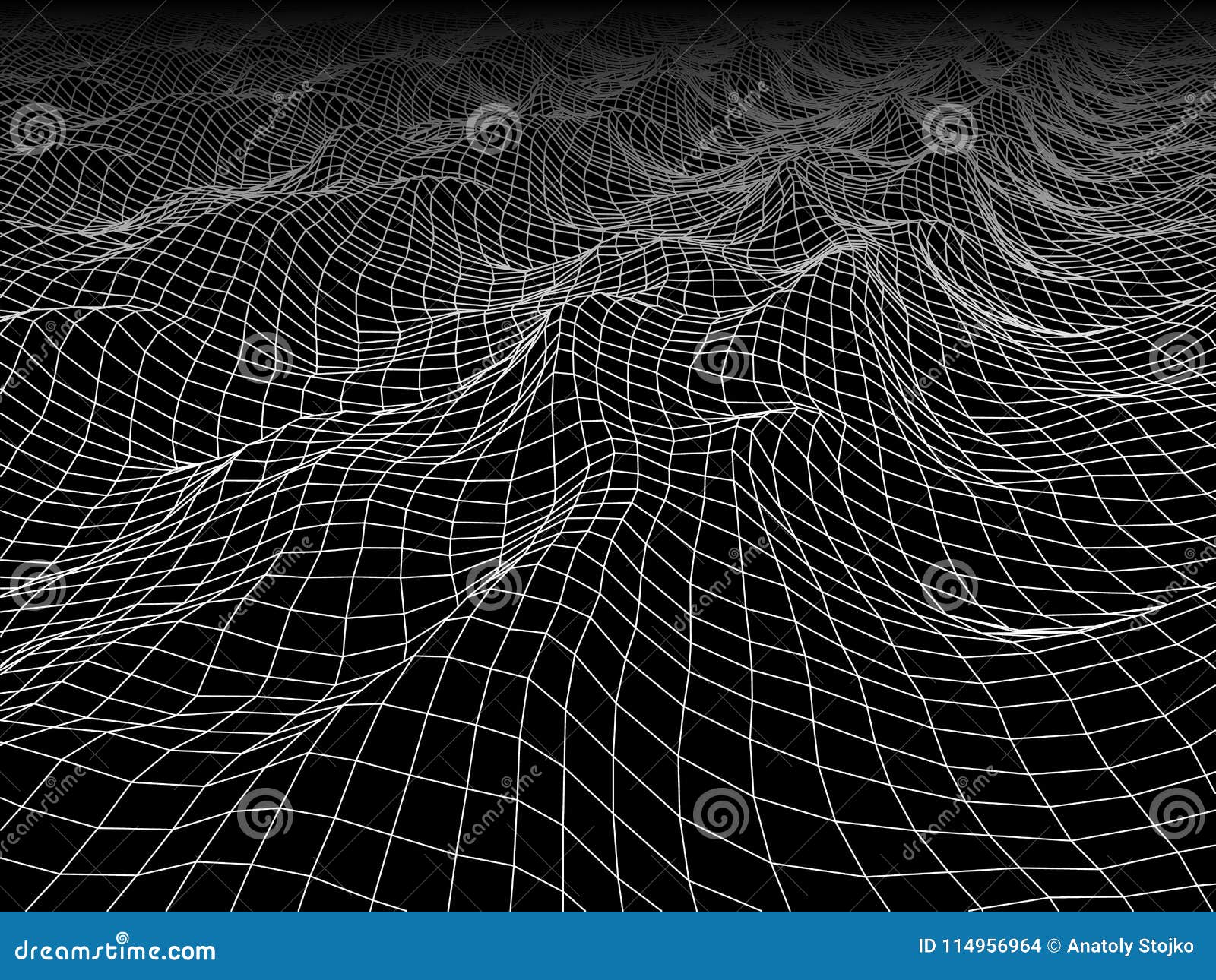 Abstract Wave Polygonal Background. Wavy Structure with Lines Stock ...