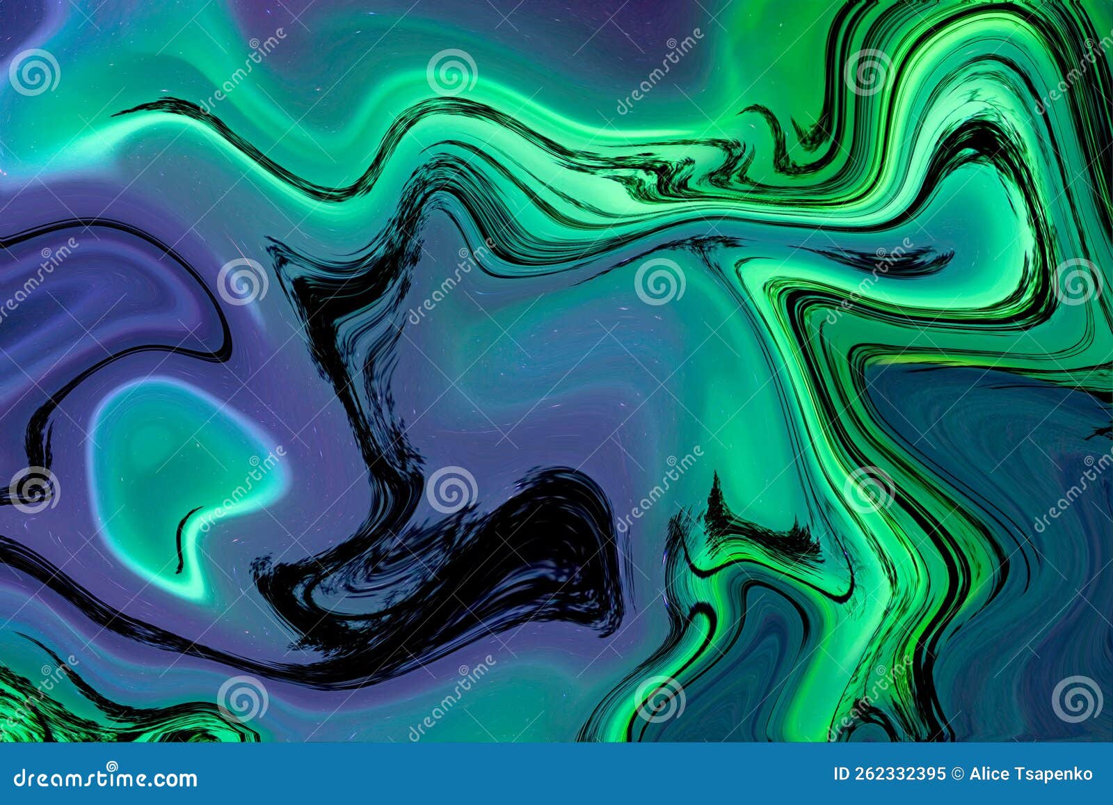 Abstract Wave Psychedelic Background with Neon Glitched Stains ...