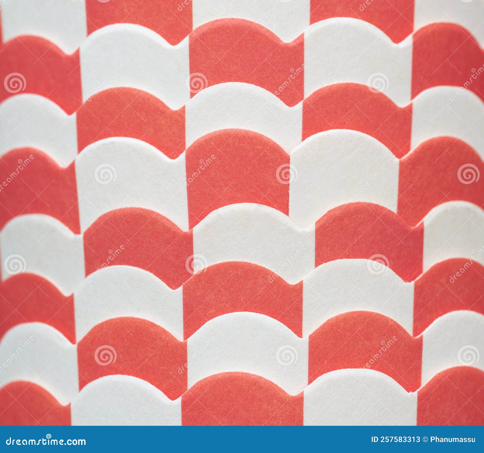 Abstract Wave Rectangle Curves Red and White Pattern of Paper Cup ...