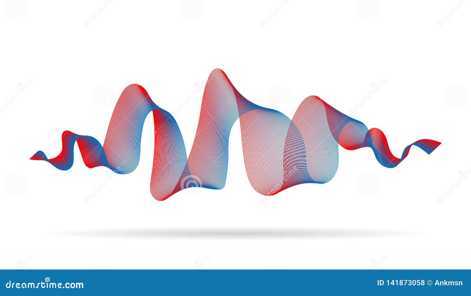 Abstract Wave Ribbon Red Blue Color. Design Element Stock Vector ...