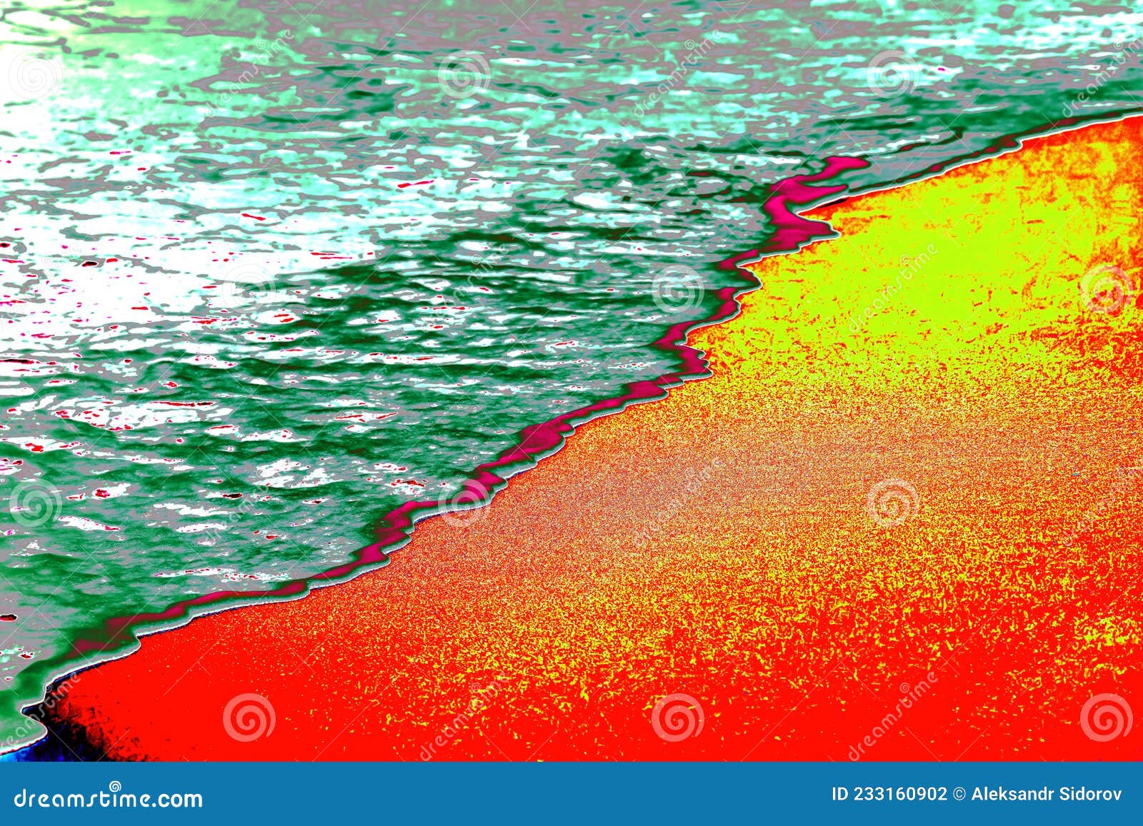 Abstract Wave on the Sand, Changed Colors, Bright Colorful Background ...