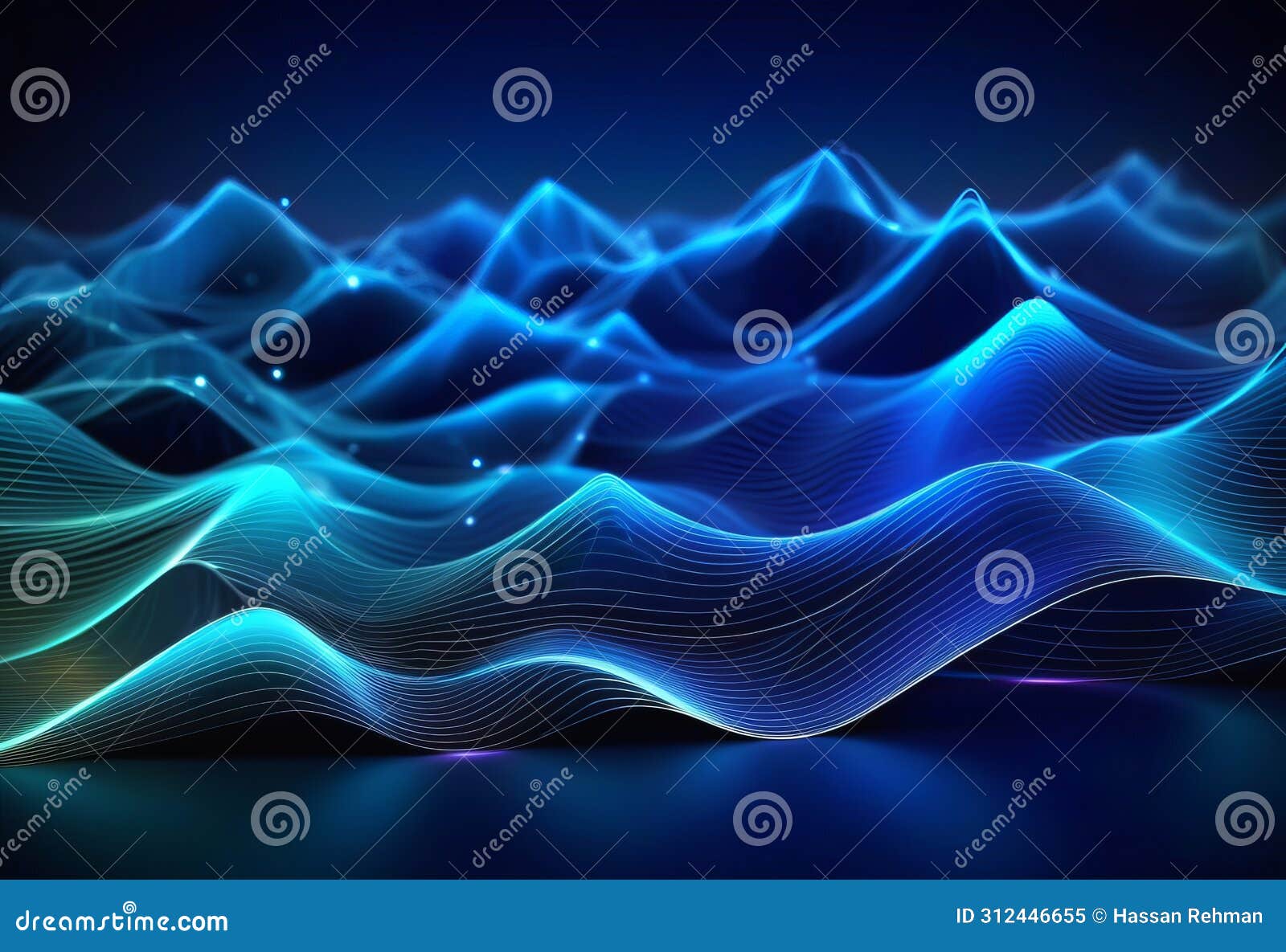 Abstract Wave Shape on a Low-polygonal Triangular Stock Illustration ...