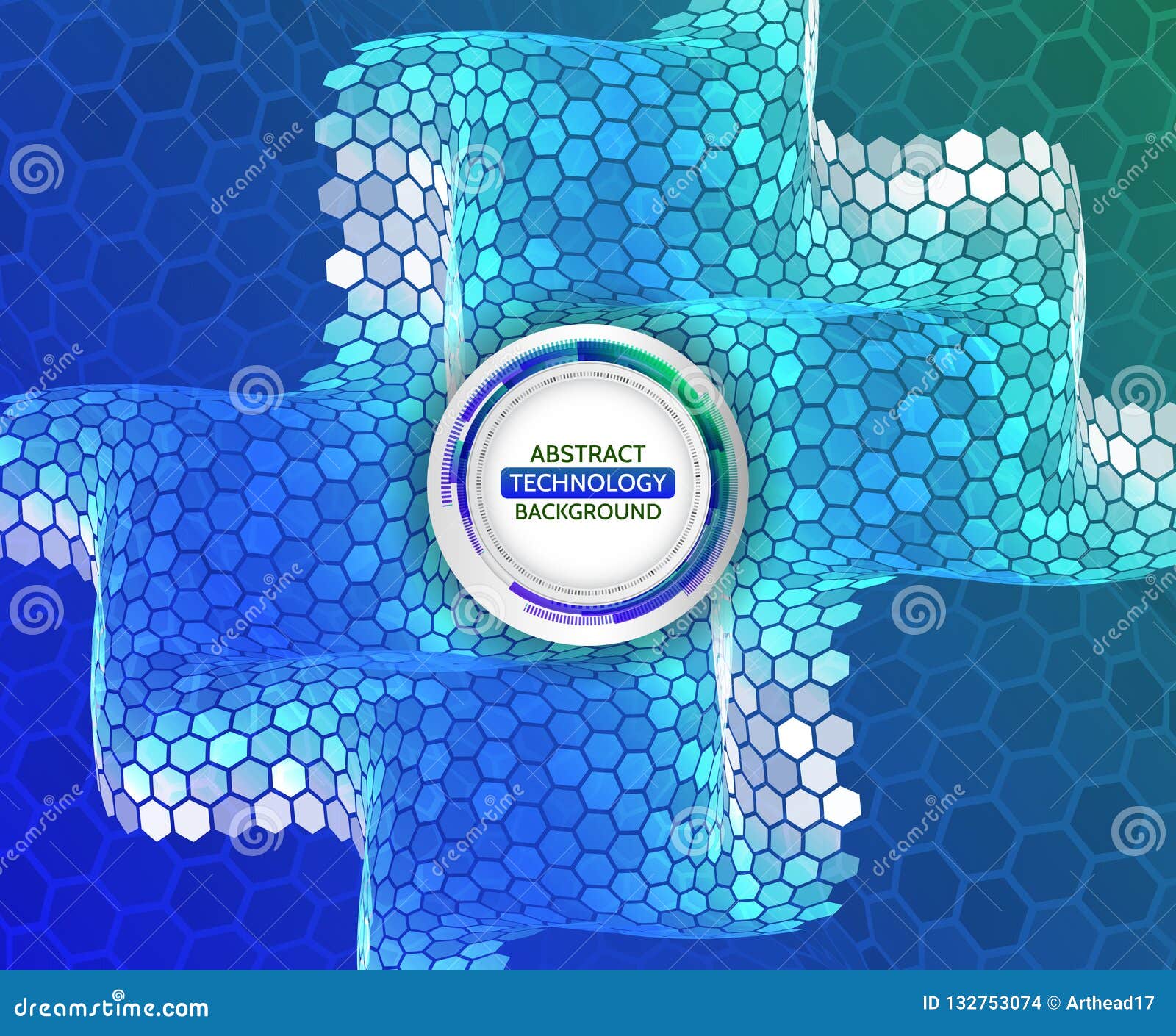 Abstract Wave Shape Made of Hexagons Stock Vector - Illustration of ...
