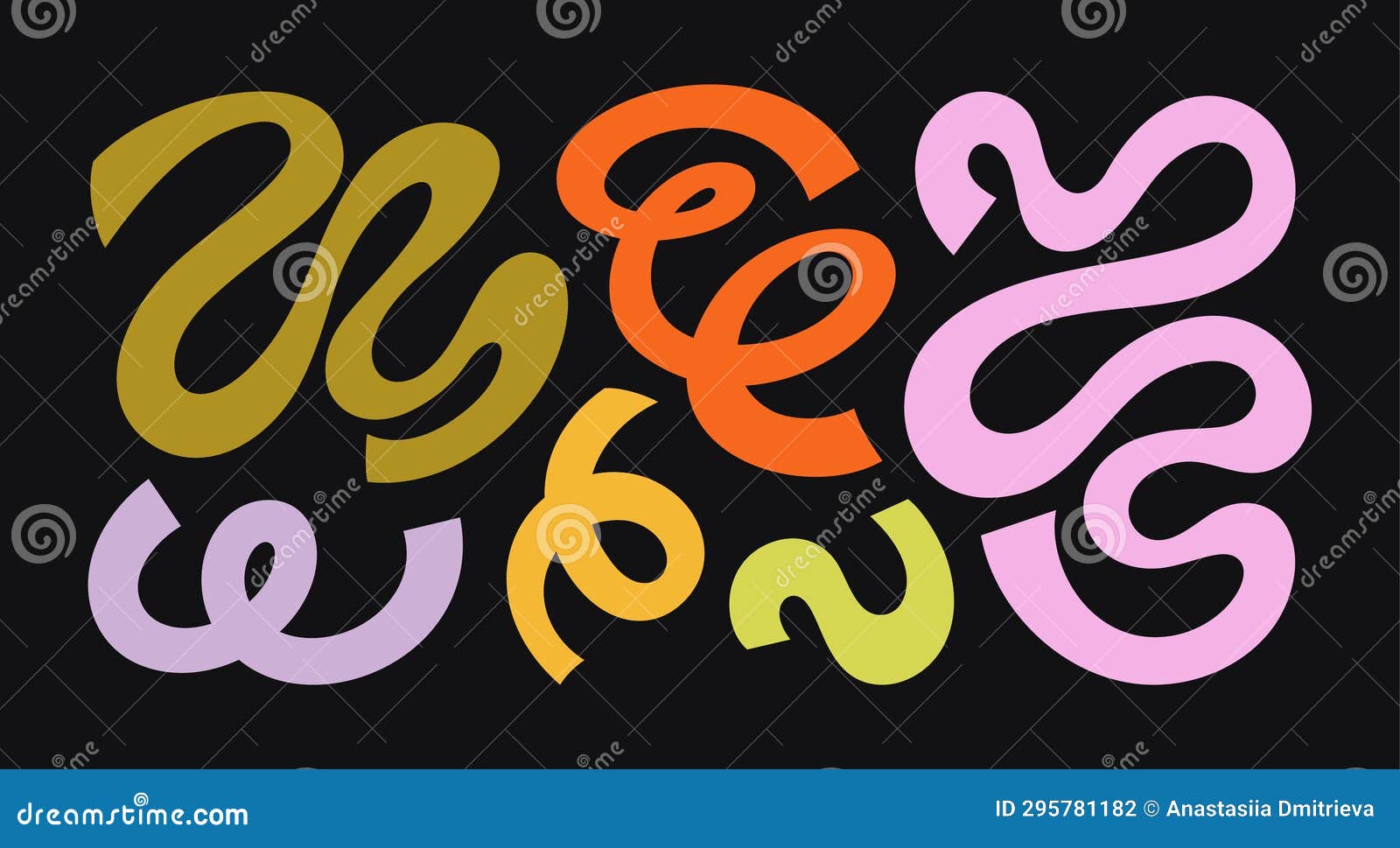 Abstract Wave Shapes and Funky Confetti Forms. Vector Geometric Collage ...
