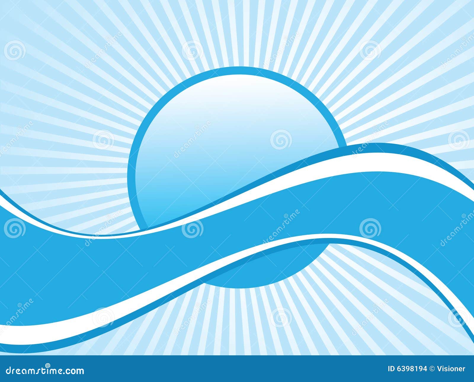 Abstract wave and sun stock vector. Illustration of water - 6398194