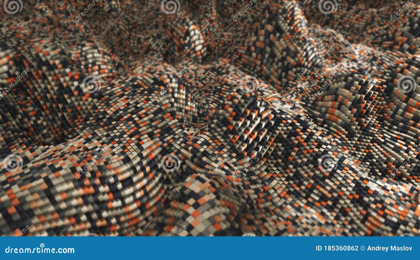Abstract Wave Surface of Moving Multi-colored Cubes 3d Illustration ...