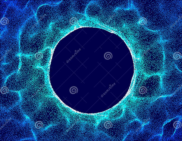 Abstract Wave Surface of Particles. Round Hole Stock Vector ...