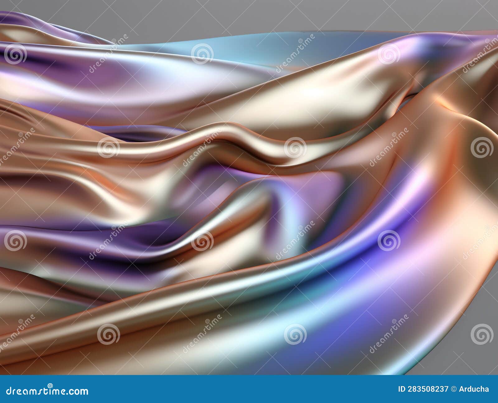 Abstract Wave Surface Texture Metallic Character 3d Render Fabric Stock ...