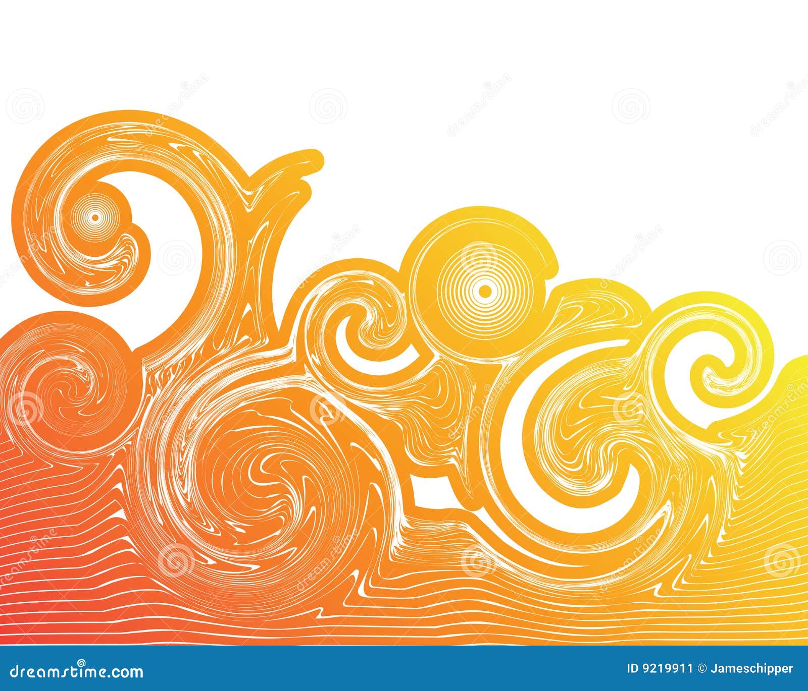 Abstract wave swirls stock vector. Illustration of orange - 9219911