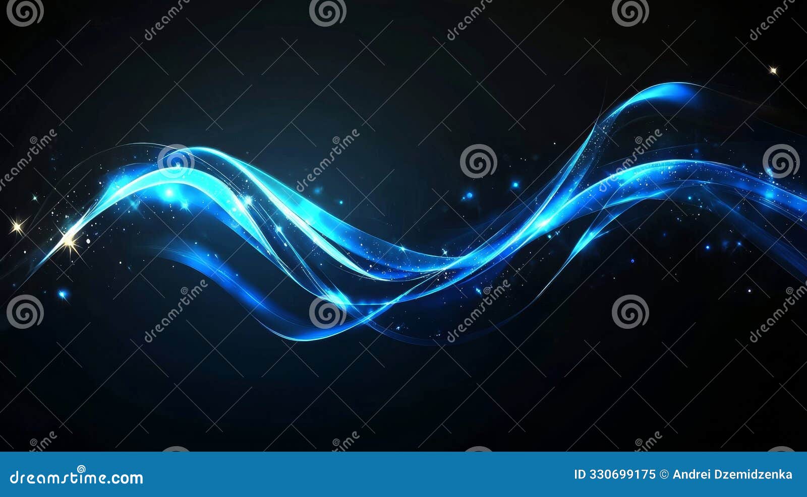 Abstract Wave Technology Digital Network Background with Blue Light ...