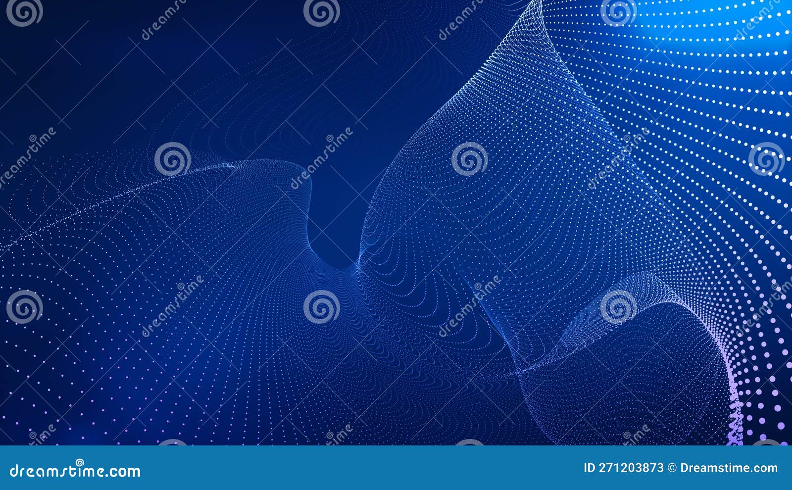 Abstract Wave Technology Particle of Technology Background with Blue ...