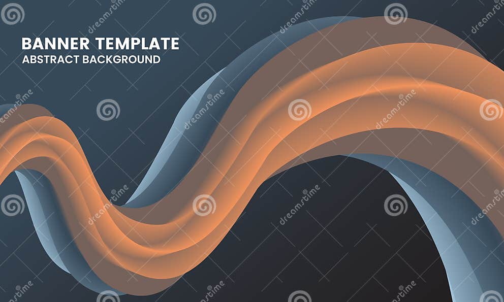 Abstract Wave Template Background with 3d Realistics Stock Vector - Illustration of business ...