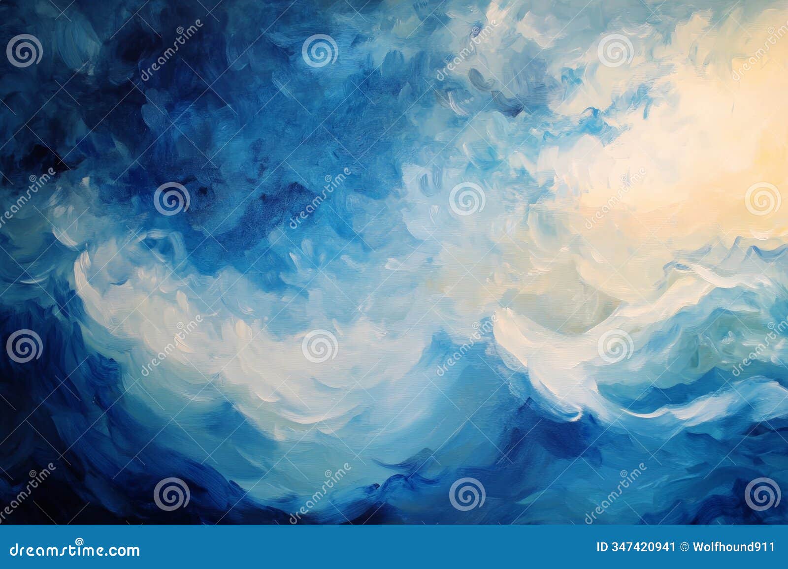 Abstract Wave Texture, Bold Swirling Blue and White Patterns Mimicking ...