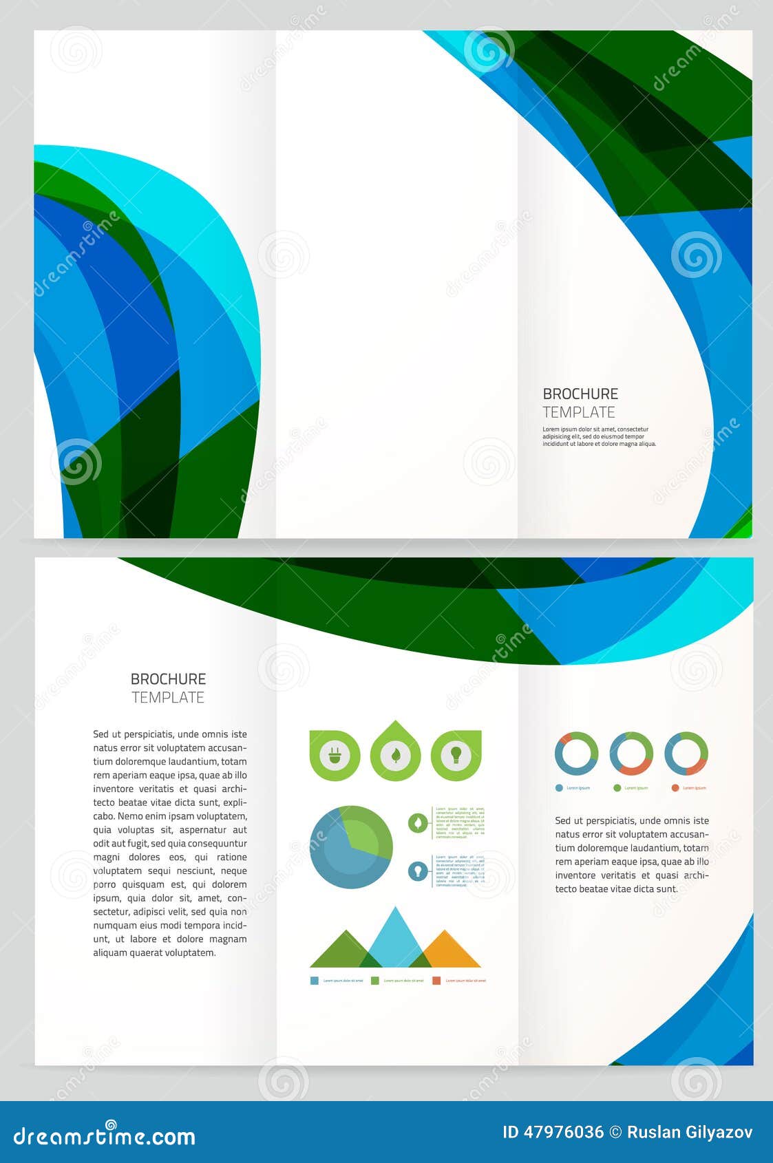 Abstract Wave Vector Brochure Template. Stock Vector - Illustration of ...