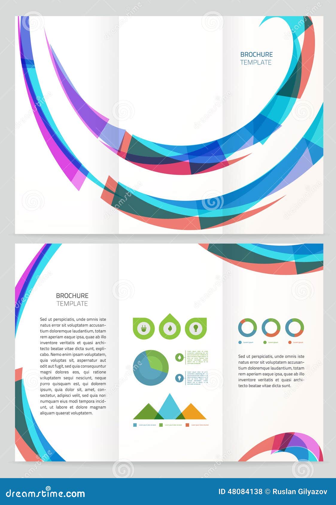 Abstract Wave Vector Brochure Template. Stock Vector - Illustration of ...