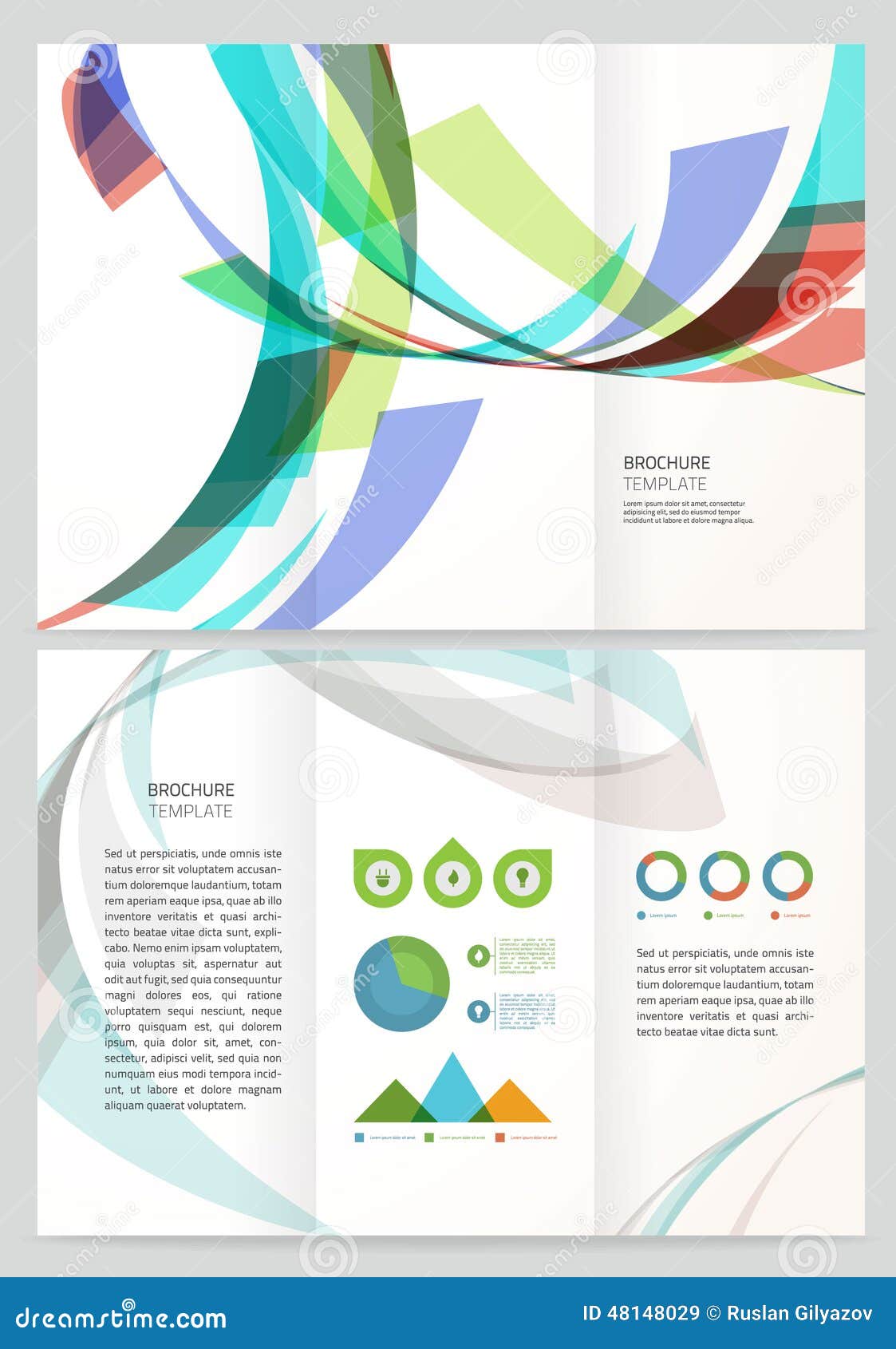 Abstract Wave Vector Brochure Template. Stock Vector - Illustration of ...