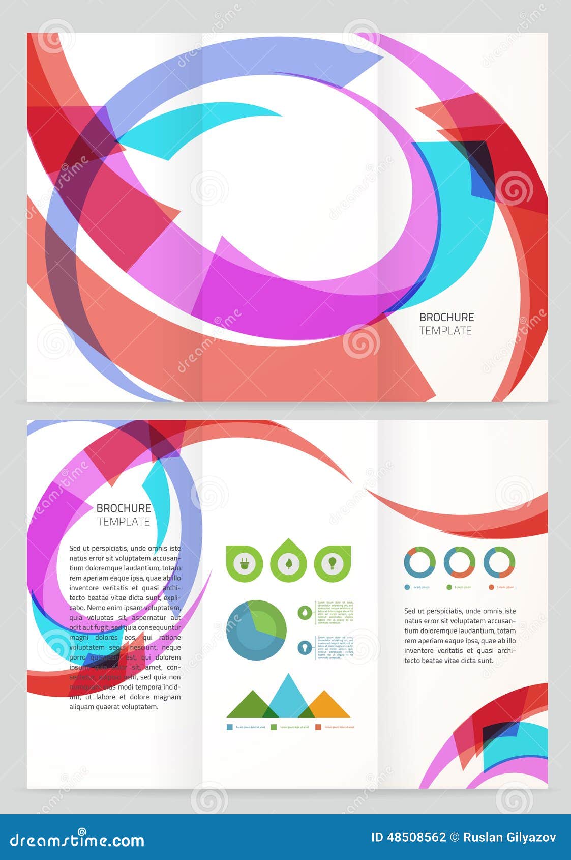 Abstract Wave Vector Brochure Template. Stock Vector - Illustration of ...