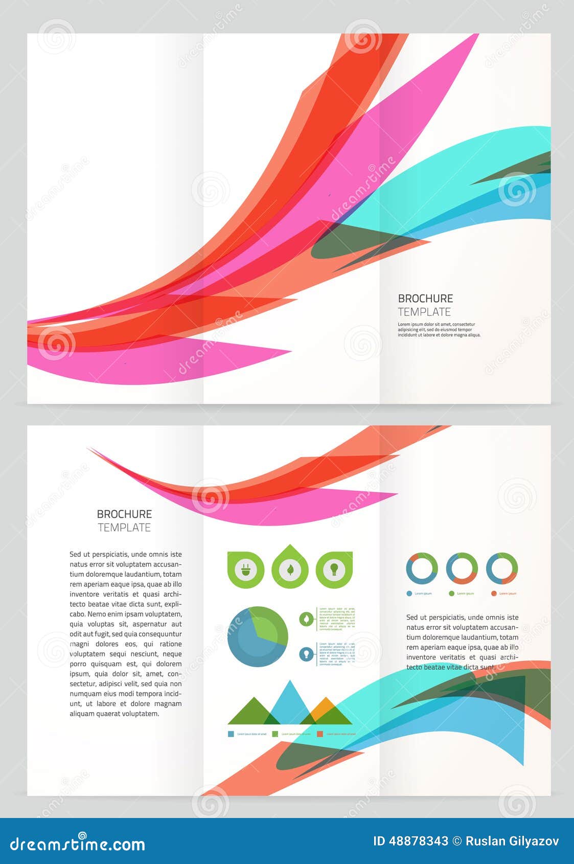 Abstract Wave Vector Brochure Template. Stock Vector - Illustration of ...