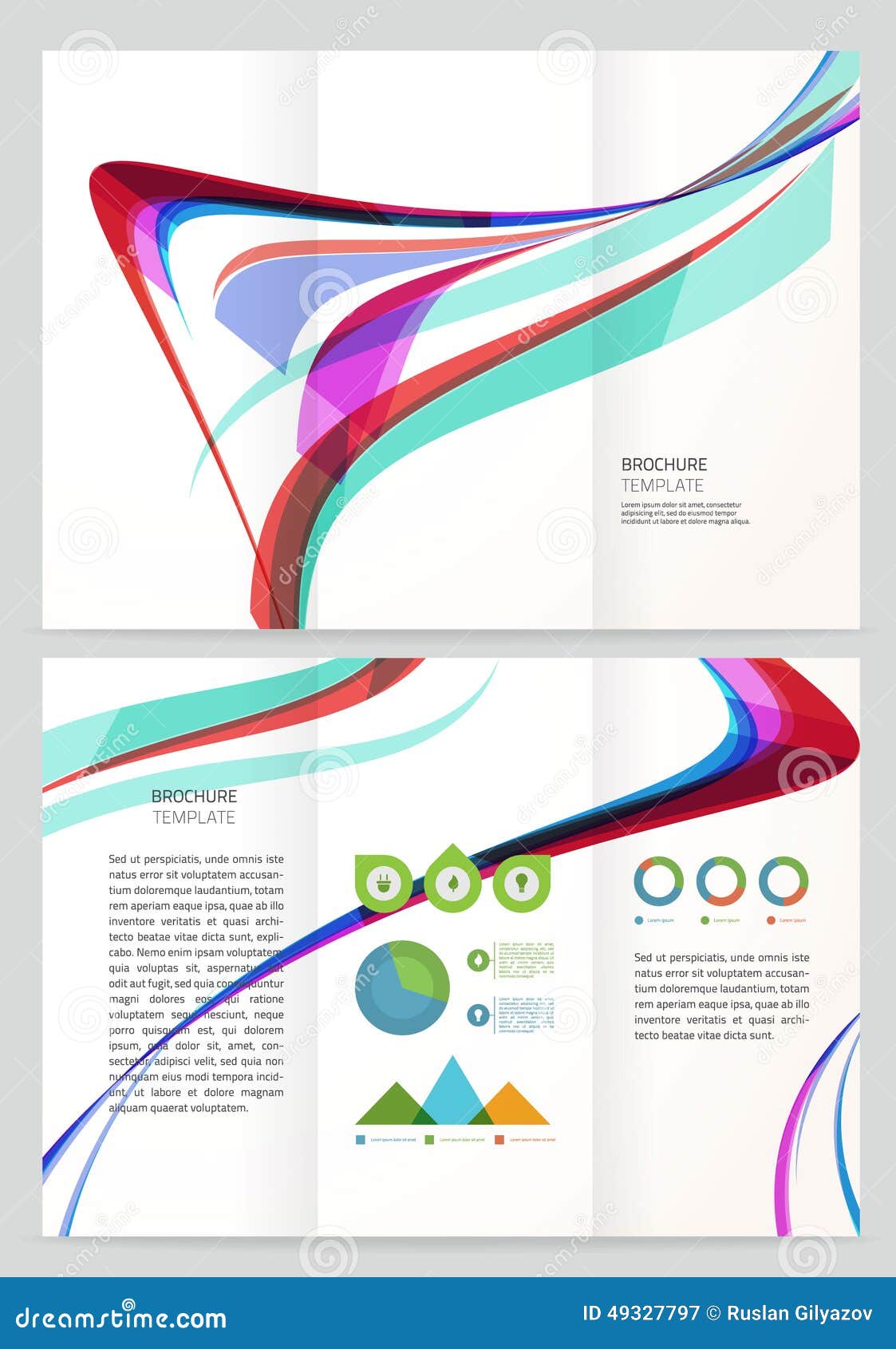 Abstract Wave Vector Brochure Template Stock Vector - Illustration of ...