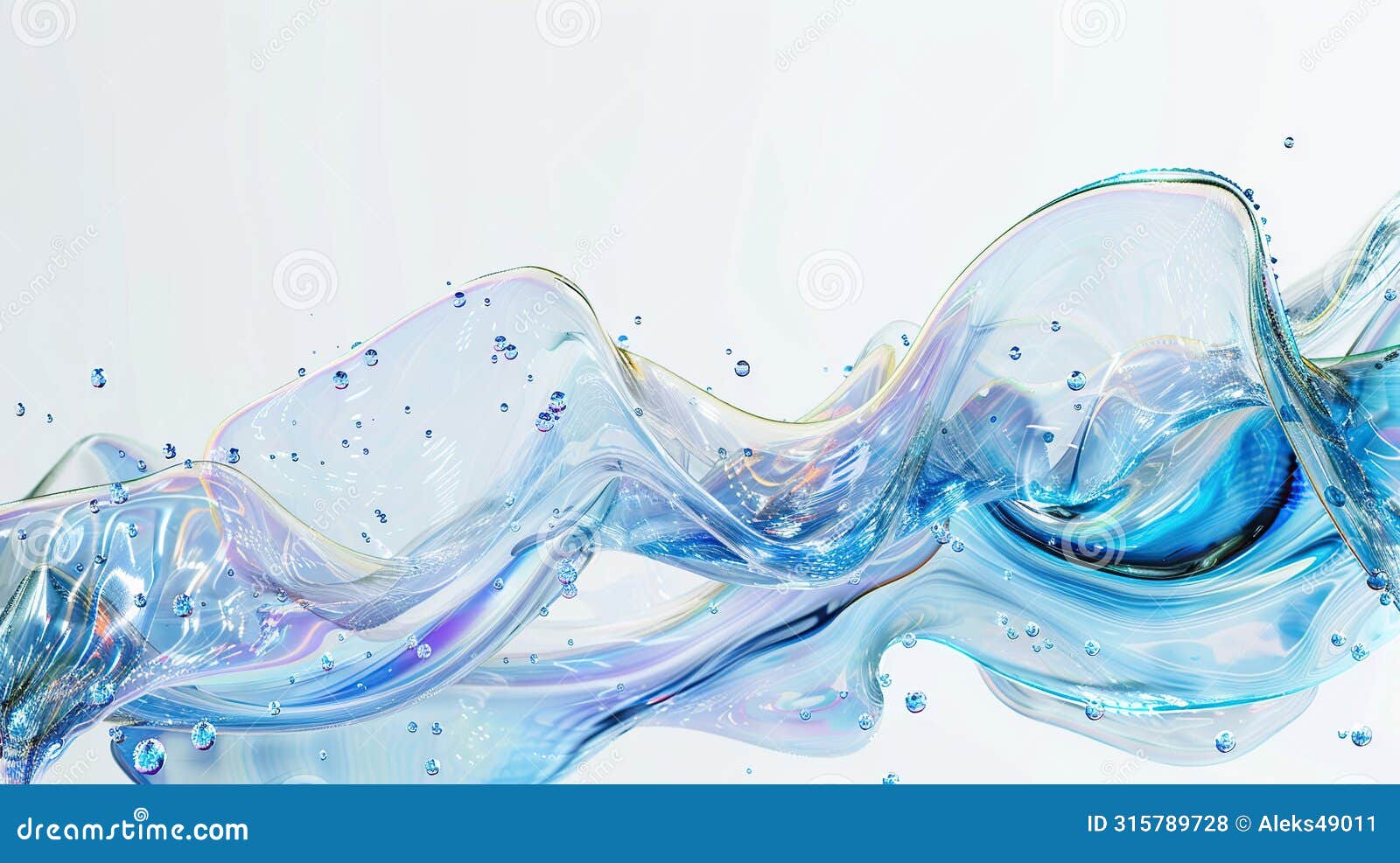 Abstract Wave on a White Background. Beautiful Particle Movement.Water ...