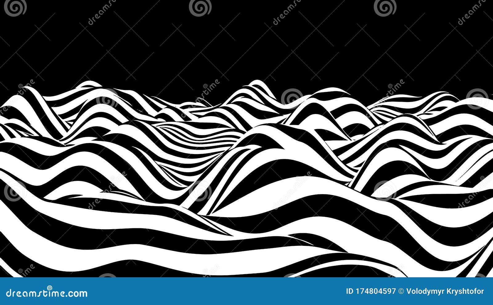 Abstract Wave of White and Black Curved Lines. Hallucination. Optical ... Abstract Wave of White and Black Curved Lines. Hallucination. Optical ...