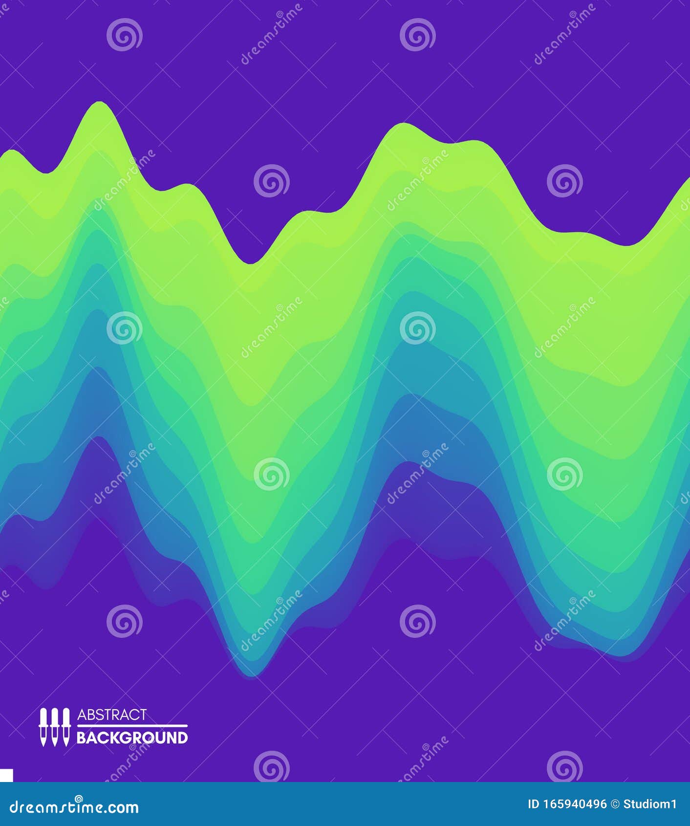 Abstract Waveform Background. 3d Technology Style Stock Illustration ...
