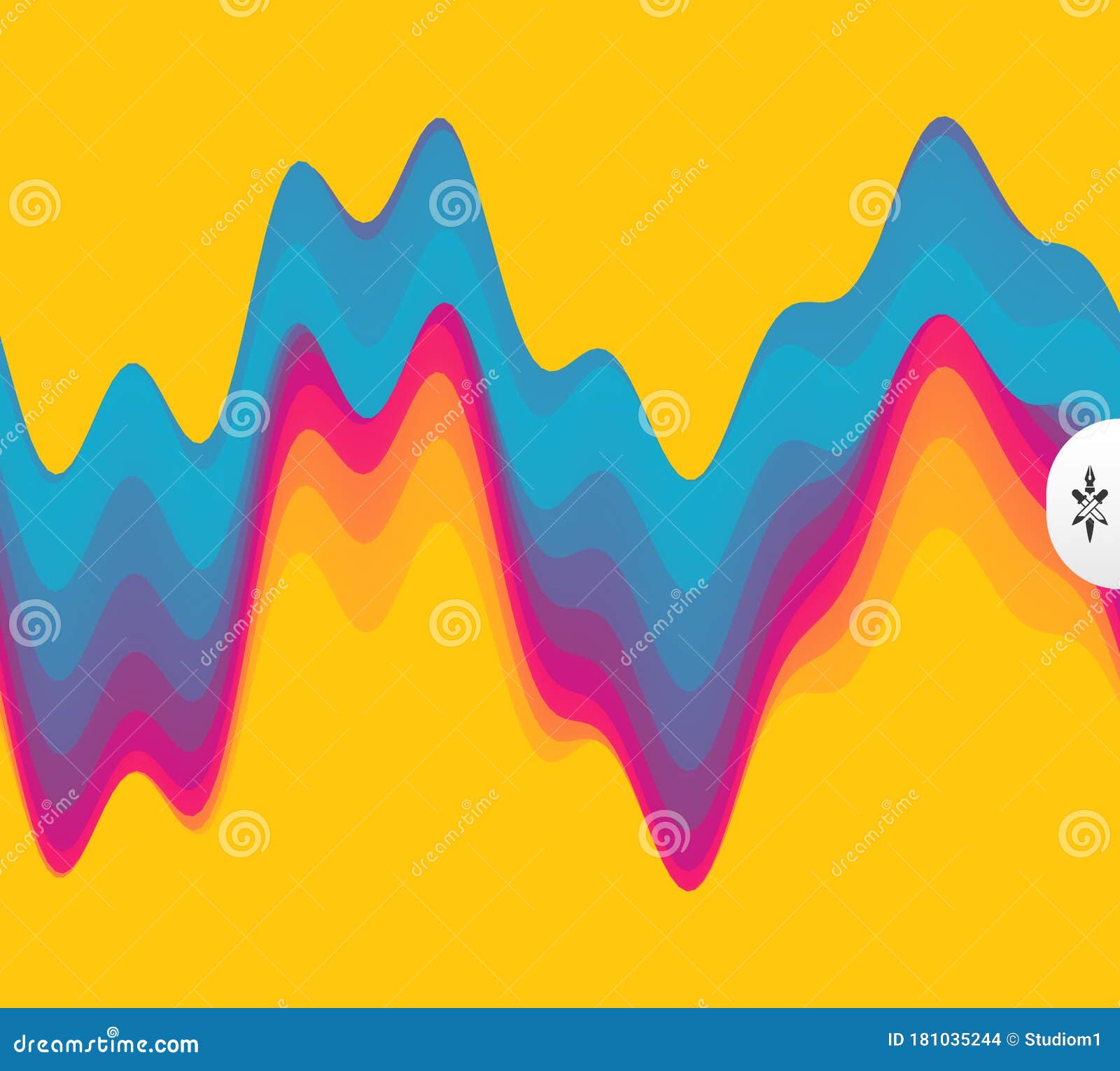Abstract Waveform Background. 3d Technology Style Stock Vector ...