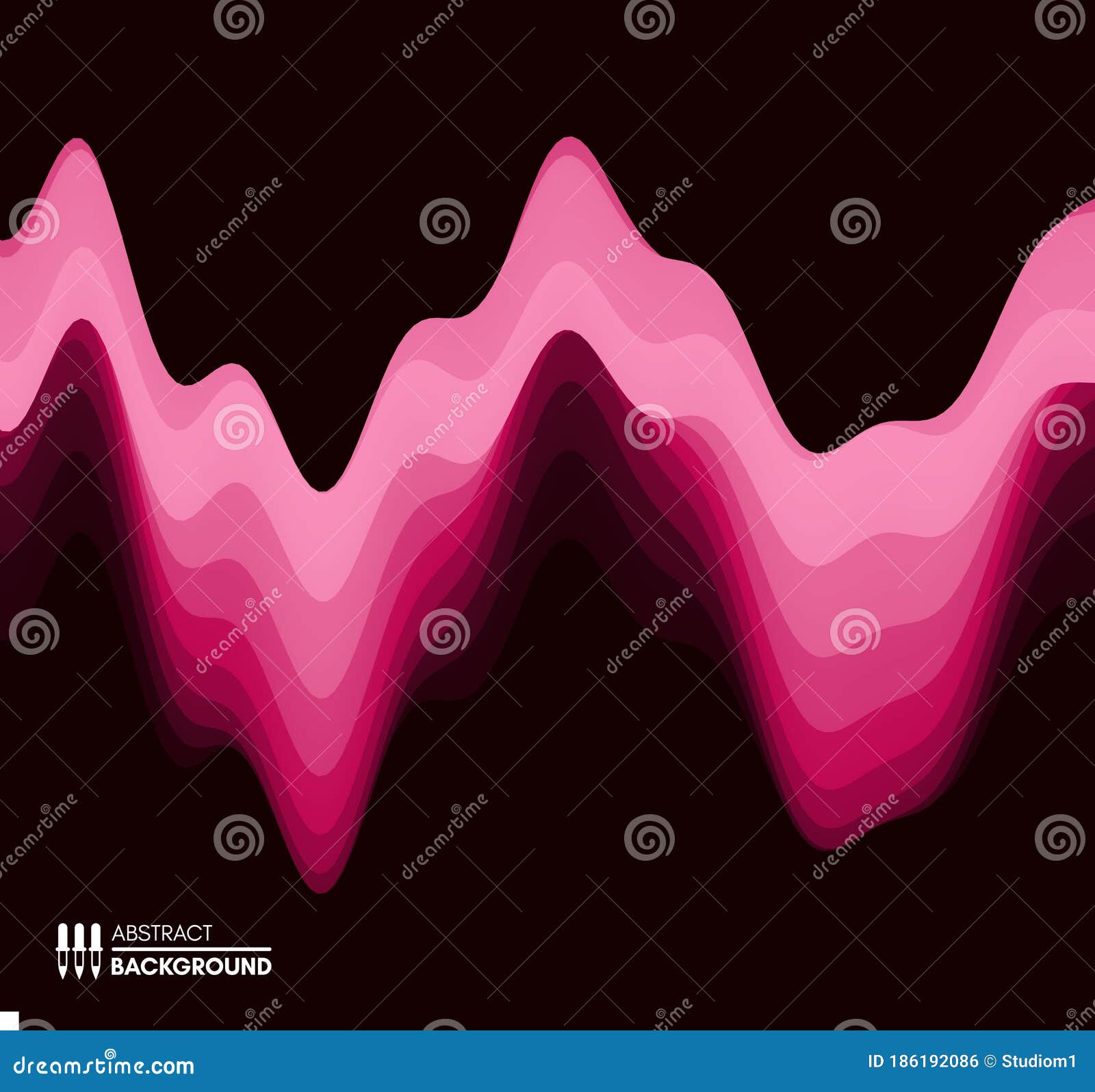 Abstract Waveform Background. 3d Technology Style Stock Vector ...