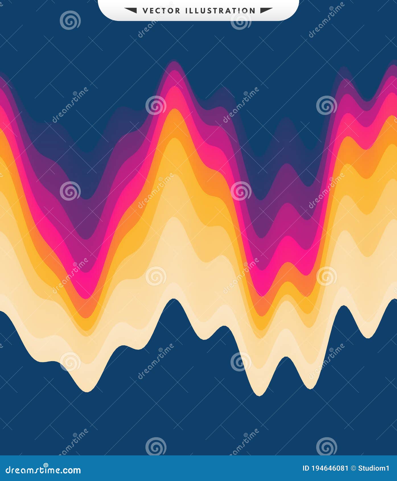 Abstract Waveform Background. 3d Technology Style Stock Vector ...