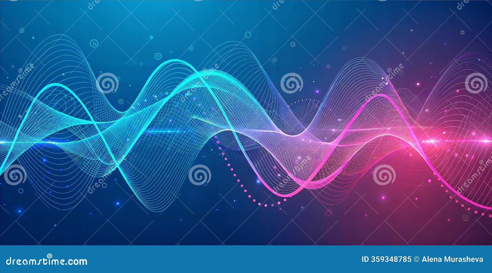 Abstract Waveform and Sound Visualization in Blue and Pink Stock Image ...