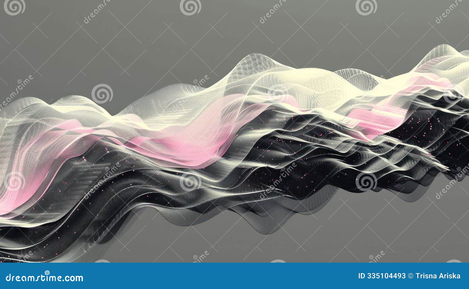 Abstract Waveforms In Soft Colors Create A Flowing Dynamic Visual Representation Stock