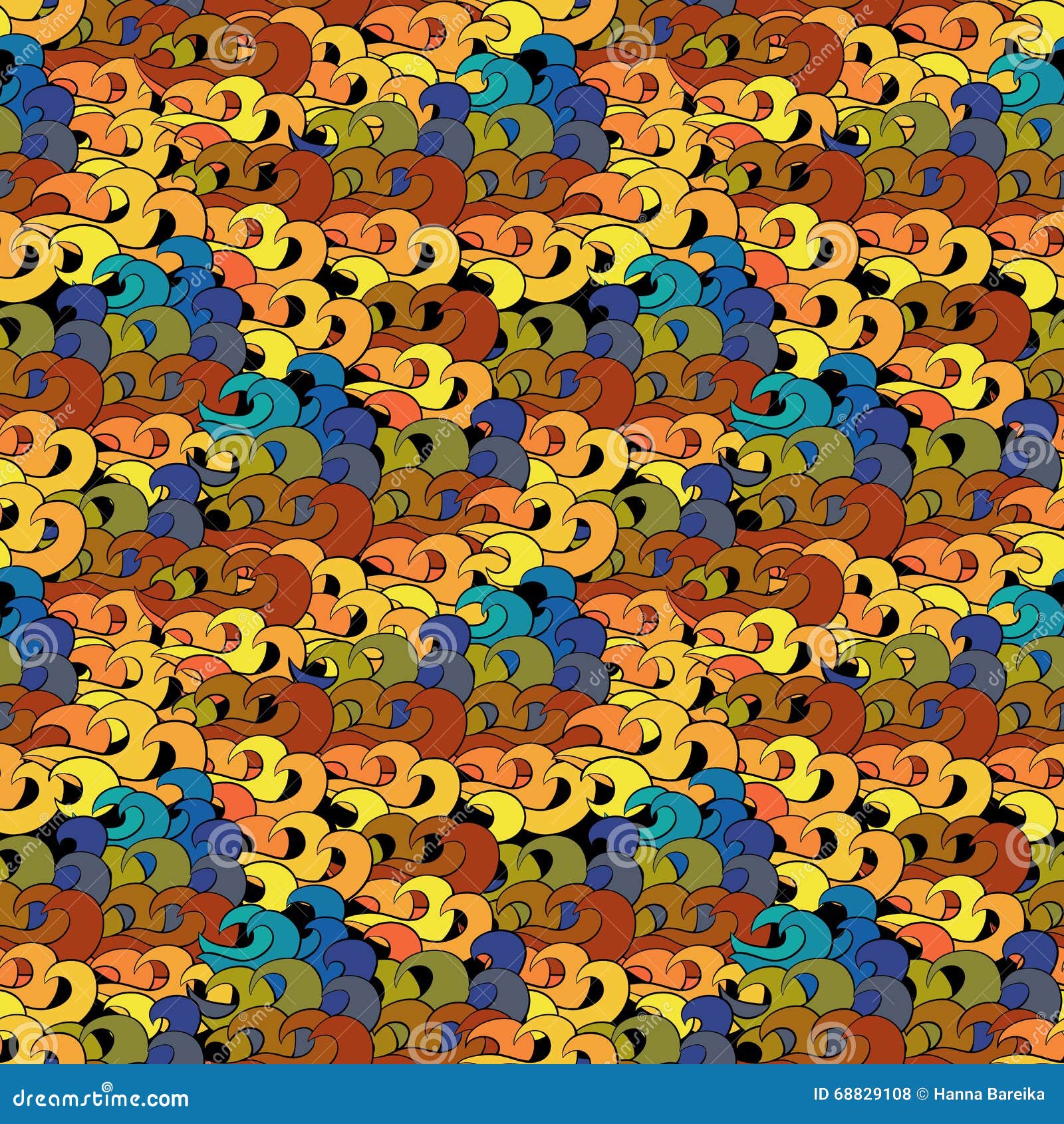 Abstract Waves Background Colorful Vector Seamless Pattern Stock