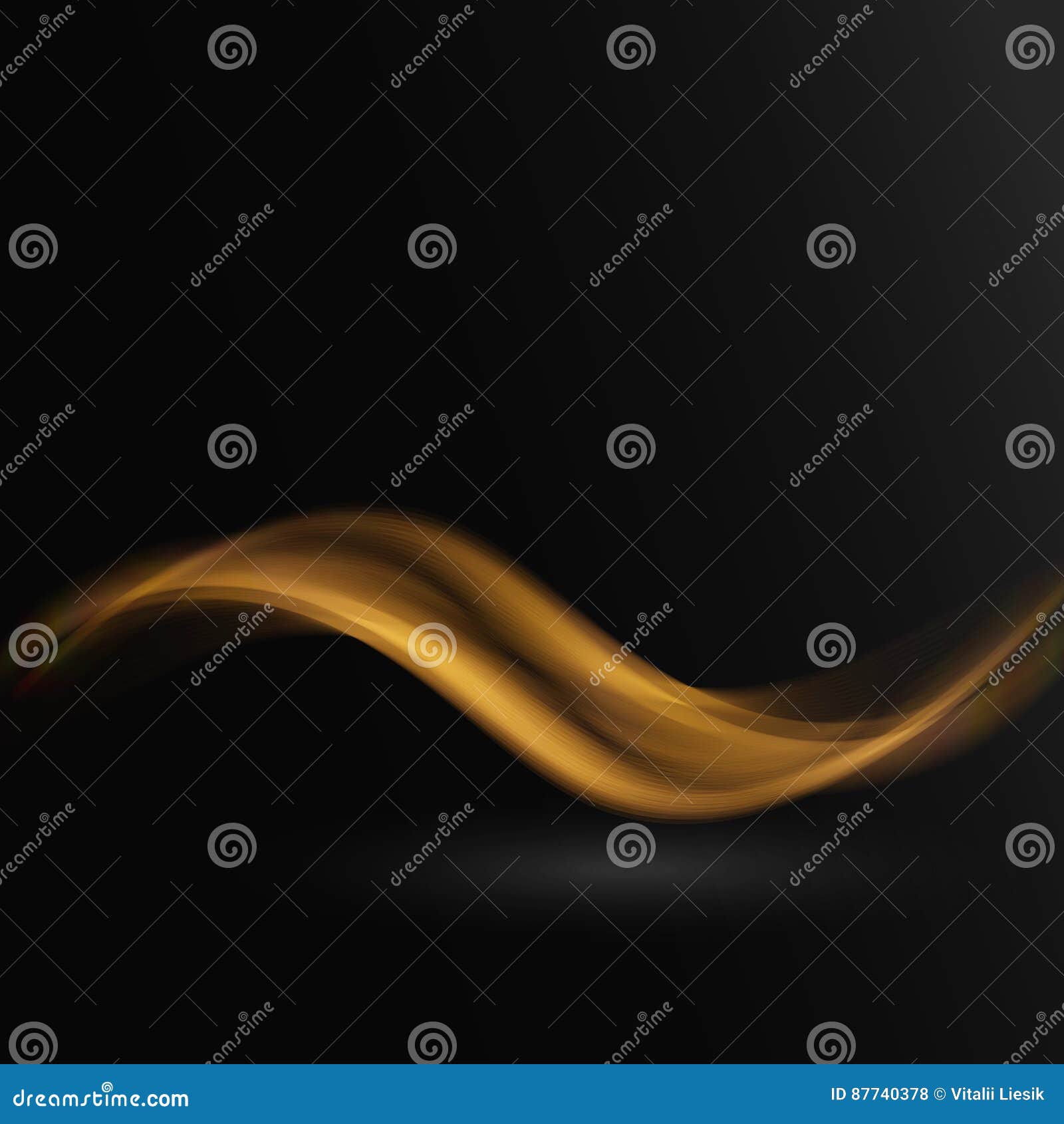 Abstract Waves on Black Background Stock Vector - Illustration of form ...