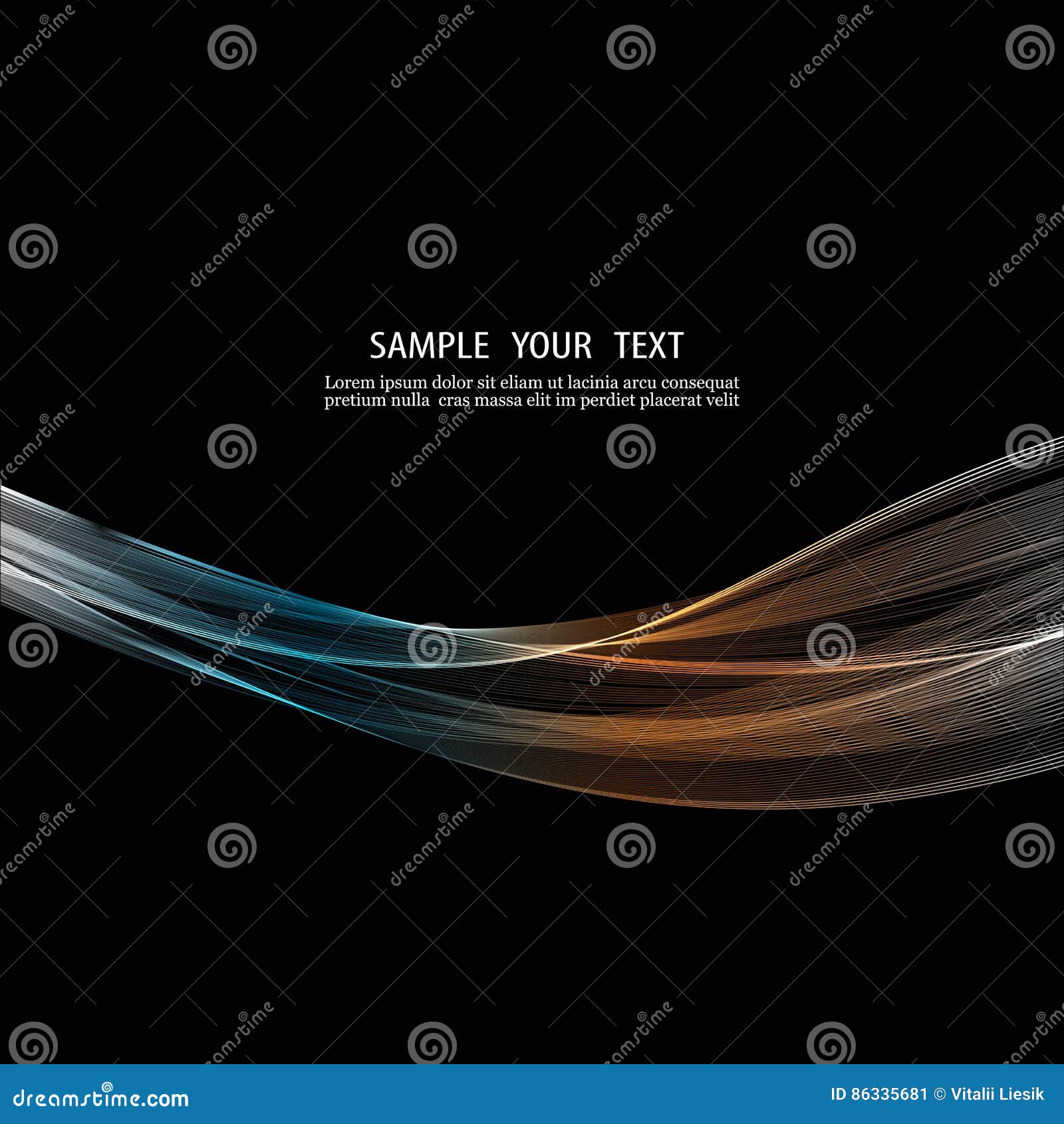 Abstract Waves Black Background Stock Vector - Illustration of backdrop ...