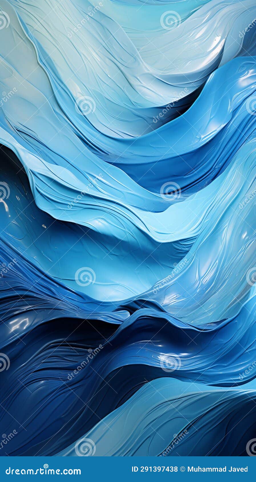 Abstract Waves of Blue Paint Form a Captivating Brushstrokes Background ...