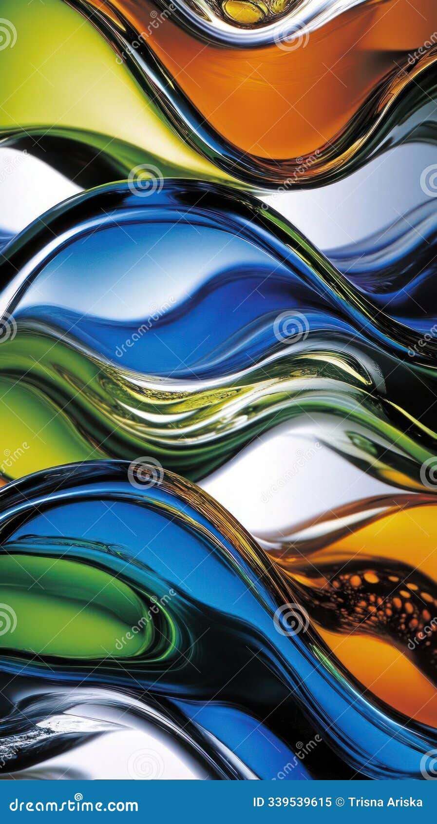 Abstract Waves of Color Creating a Fluid, Dynamic Visual Effect Stock Illustration ...