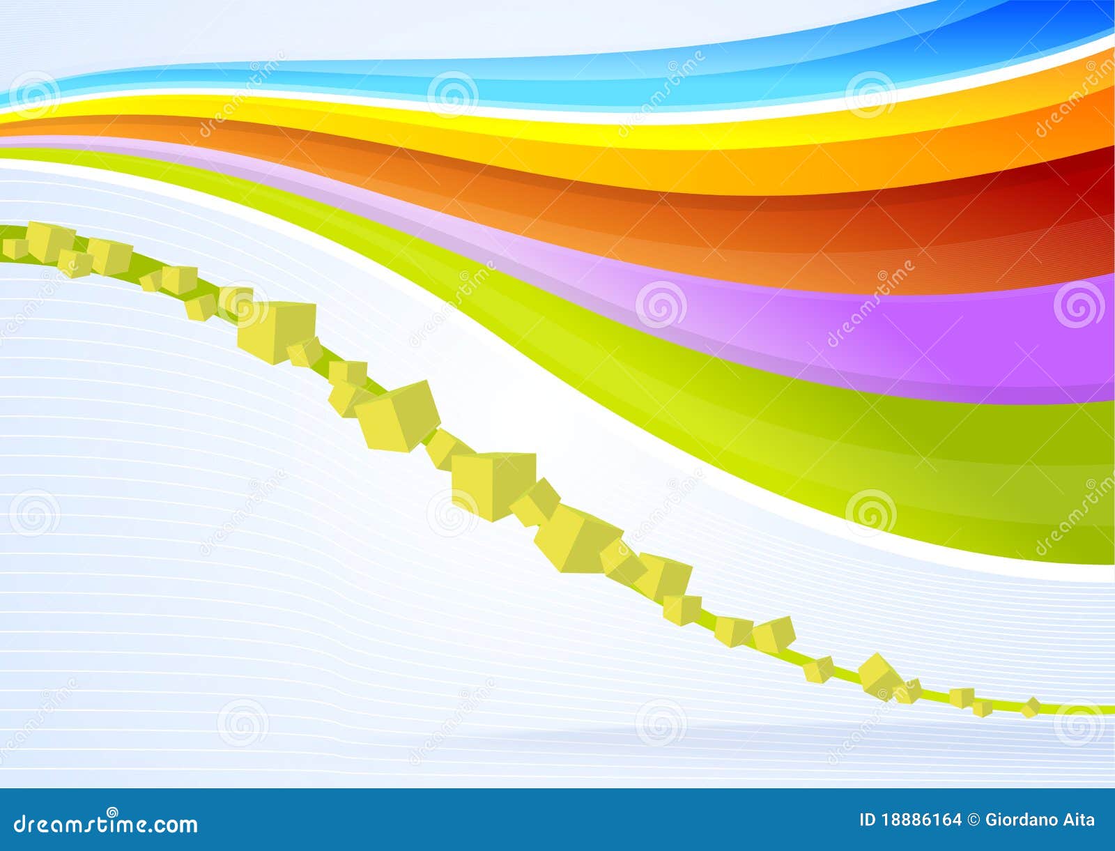 Abstract Waves and Cubes Background Stock Vector - Illustration of ...