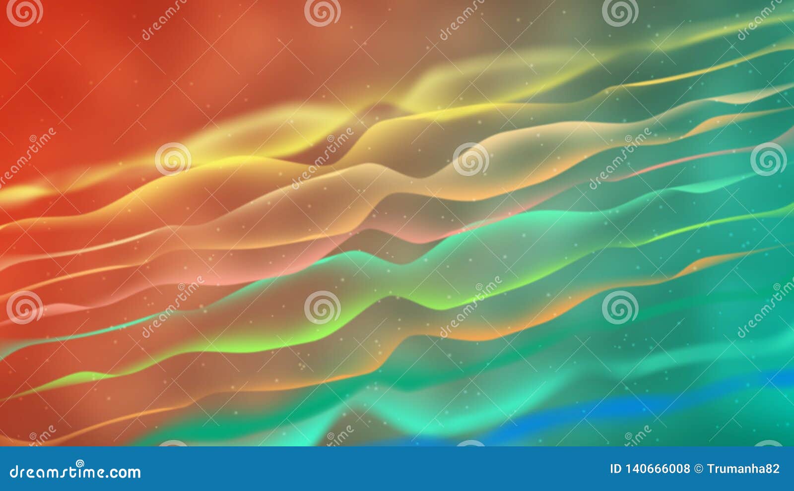 Abstract Waves and Curves in Red and Green Background Stock ...